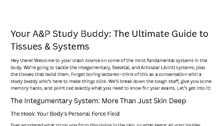 BSC2085C. Exam 2 Study Guide: Integumentary & Skeletal Systems - Studocu