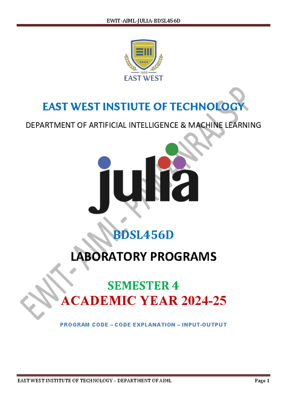 BDSL456D Semester 4 Lab Programs: Julia Calculator & Complex Numbers ...