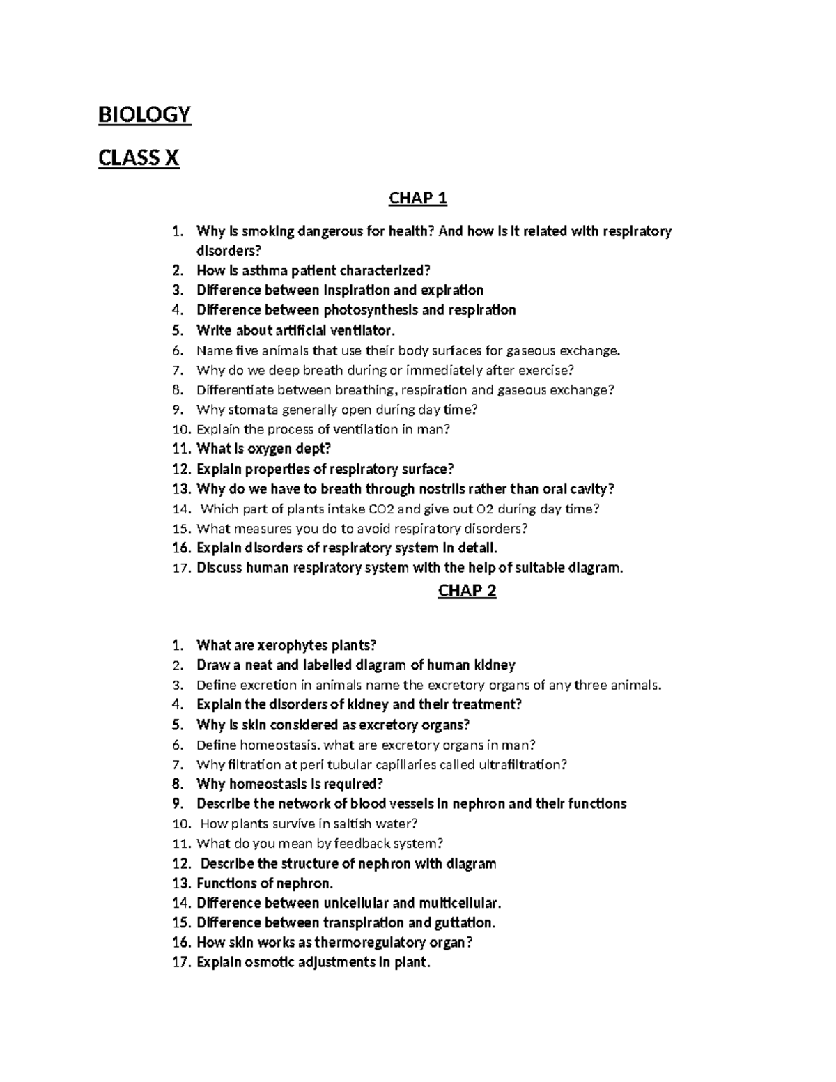 Biology CL10 Lecture Notes: Chapters 1 & 2 Overview - Studocu