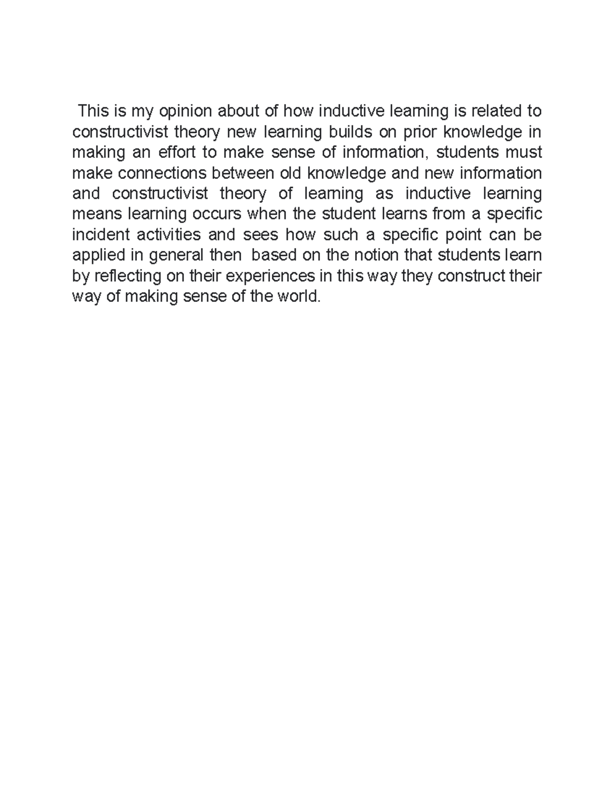 Math lesson 8 act - Essay - This is my opinion about of how inductive ...