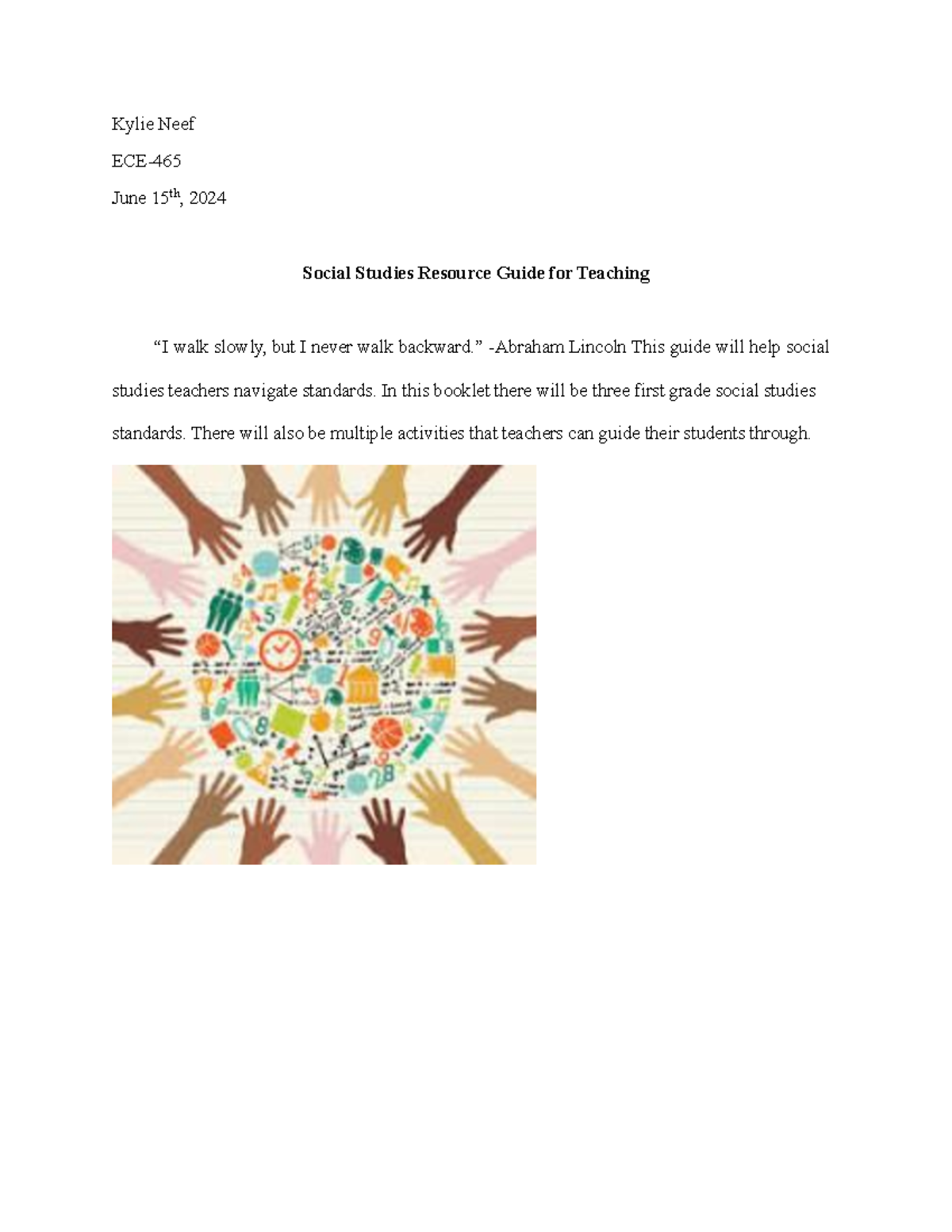 ECE-465 Final Exam Social Studies Resource Guide for 1st Grade - Studocu