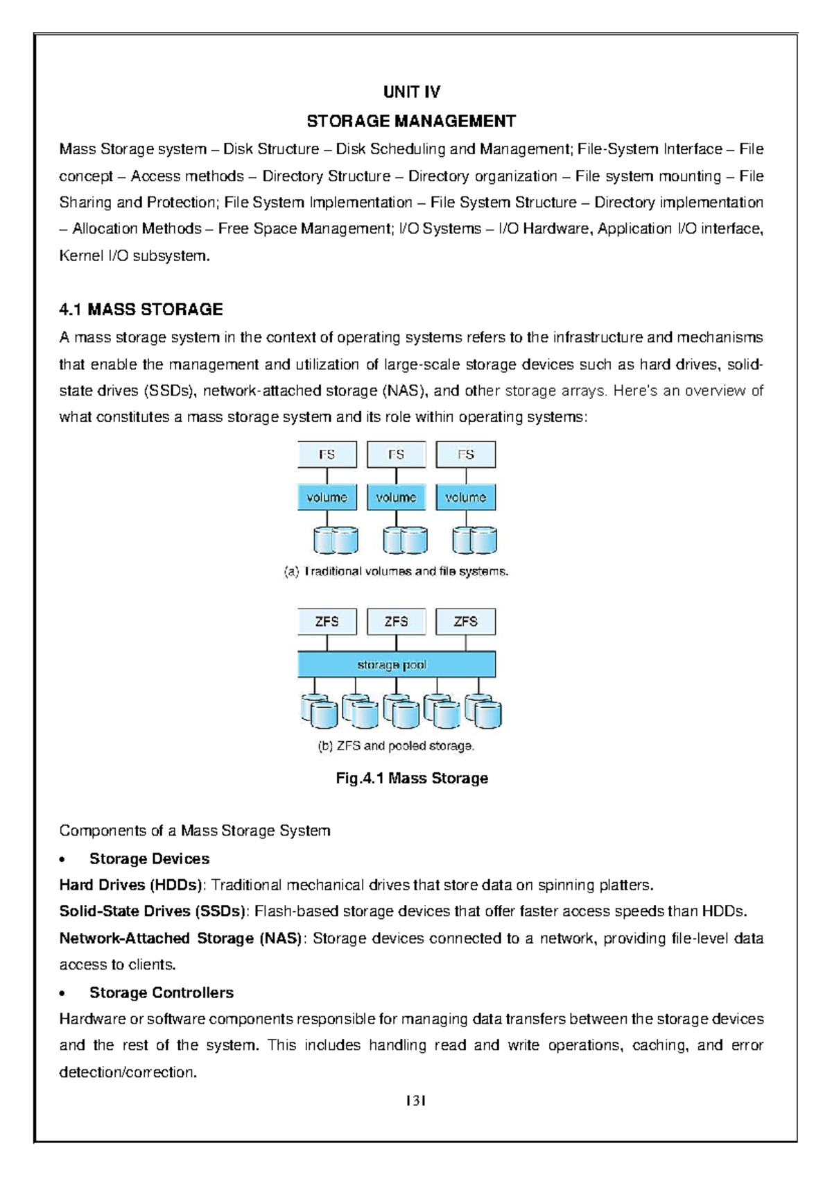 OS UNIT IV - STORAGE MANAGEMENT: Mass Storage, File Systems & Disk ...