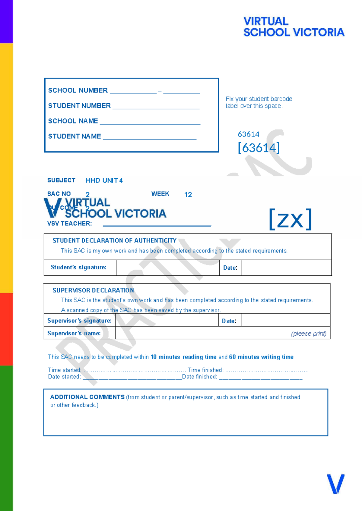 HHD UNIT 4 - AOS 2 O2 Practice SAC Guidelines and Instructions - Studocu