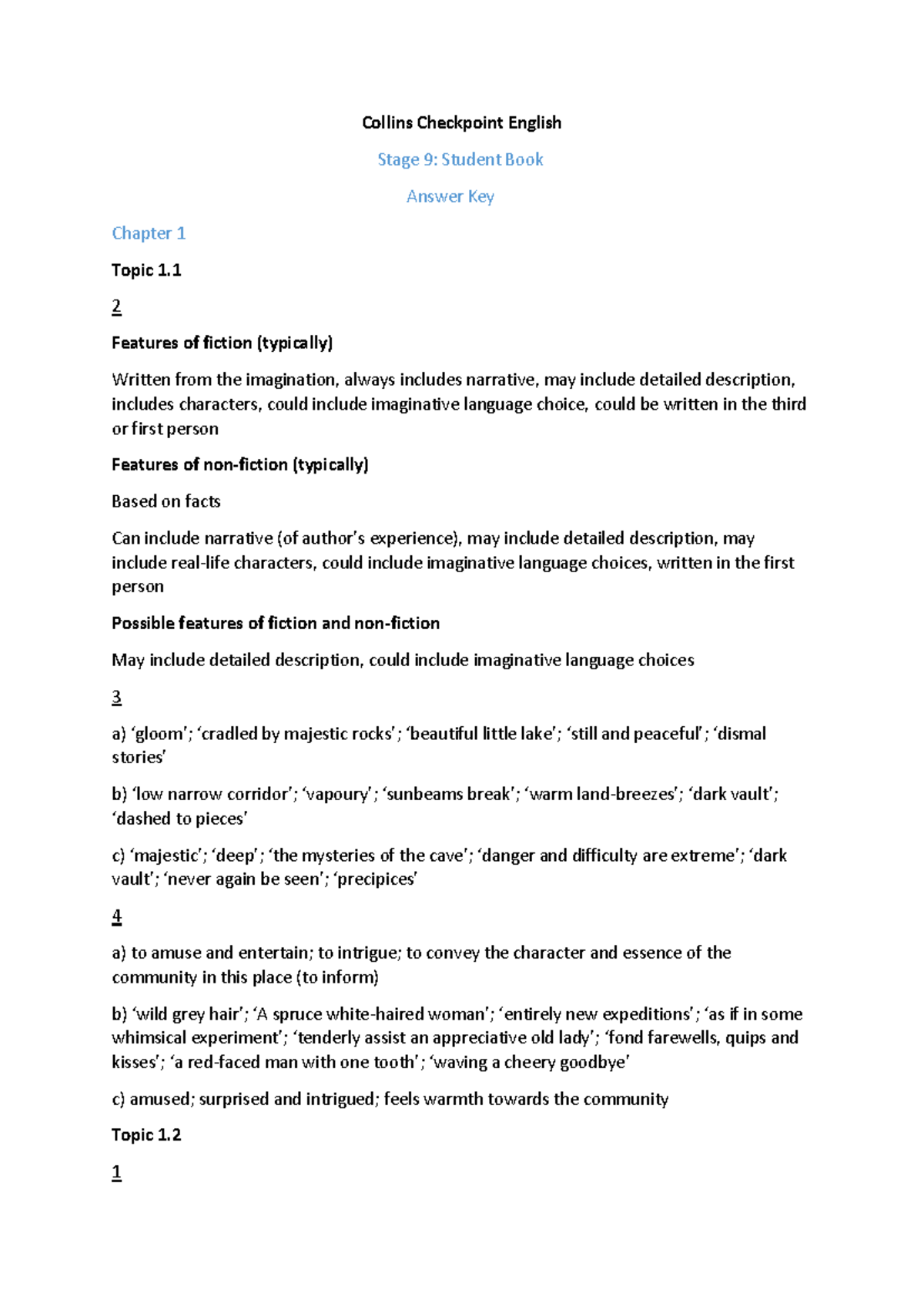 Checkpoint 9 - Characteristics of Fiction and Non-Fiction in English ...
