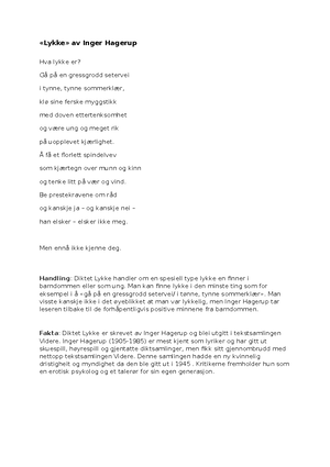 Alle vi, novelleanalyse - SKJØNNLITTERATUR - NOVELLE Alle vi Marit ...