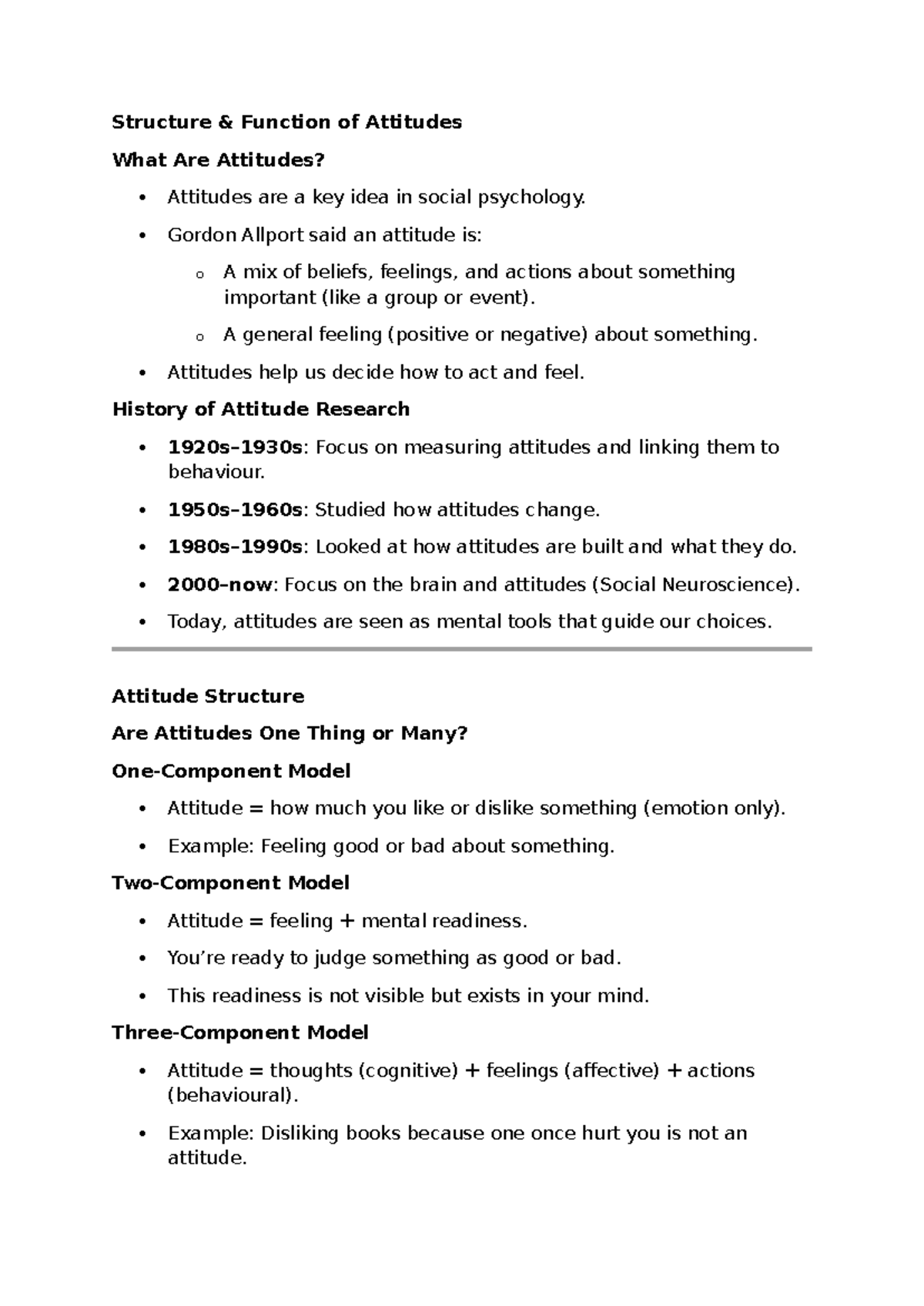 Chapter 5: Attitudes - Structure, Function, and Measurement Notes - Studocu