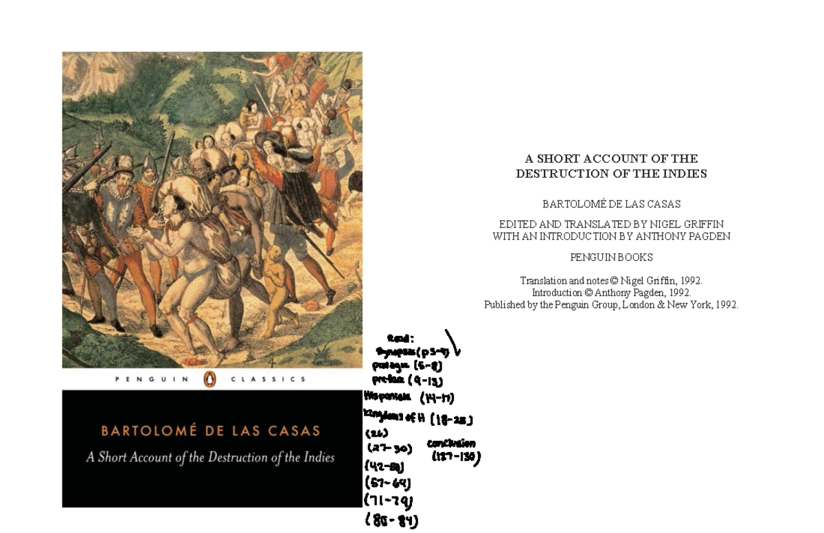 Bartolomé de las Casas - A Short Account of the Indies (1992 Excerpts ...