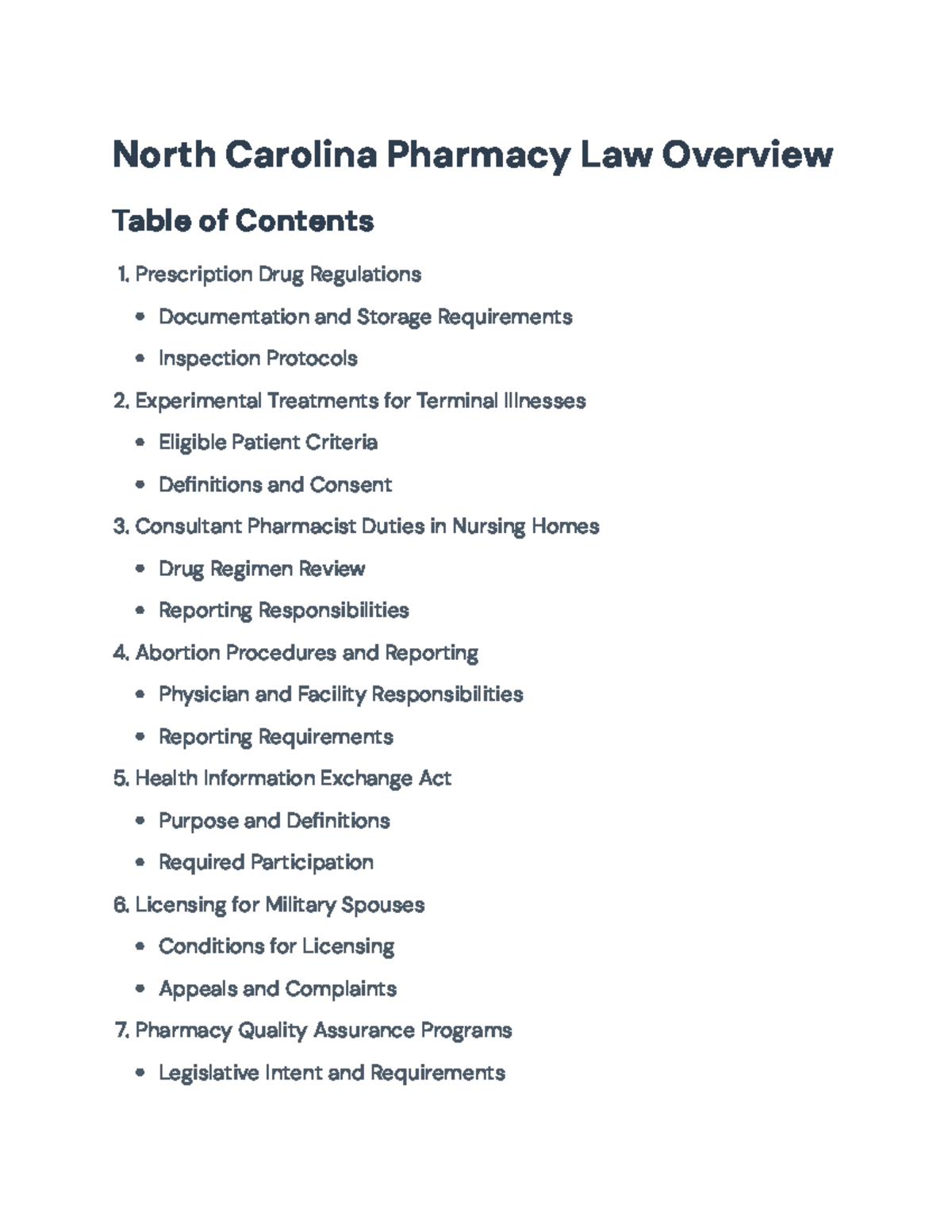 Overview of North Carolina Pharmacy Law and Regulations - North ...