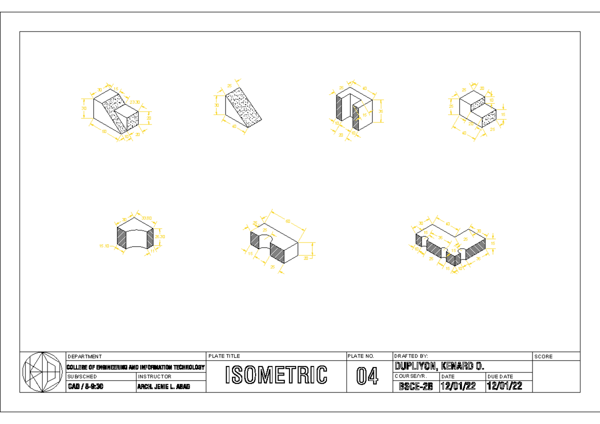 Dupliyon Isometric Plate 04 - DEPARTMENT COLLEGE OF ENGINEERING AND ...