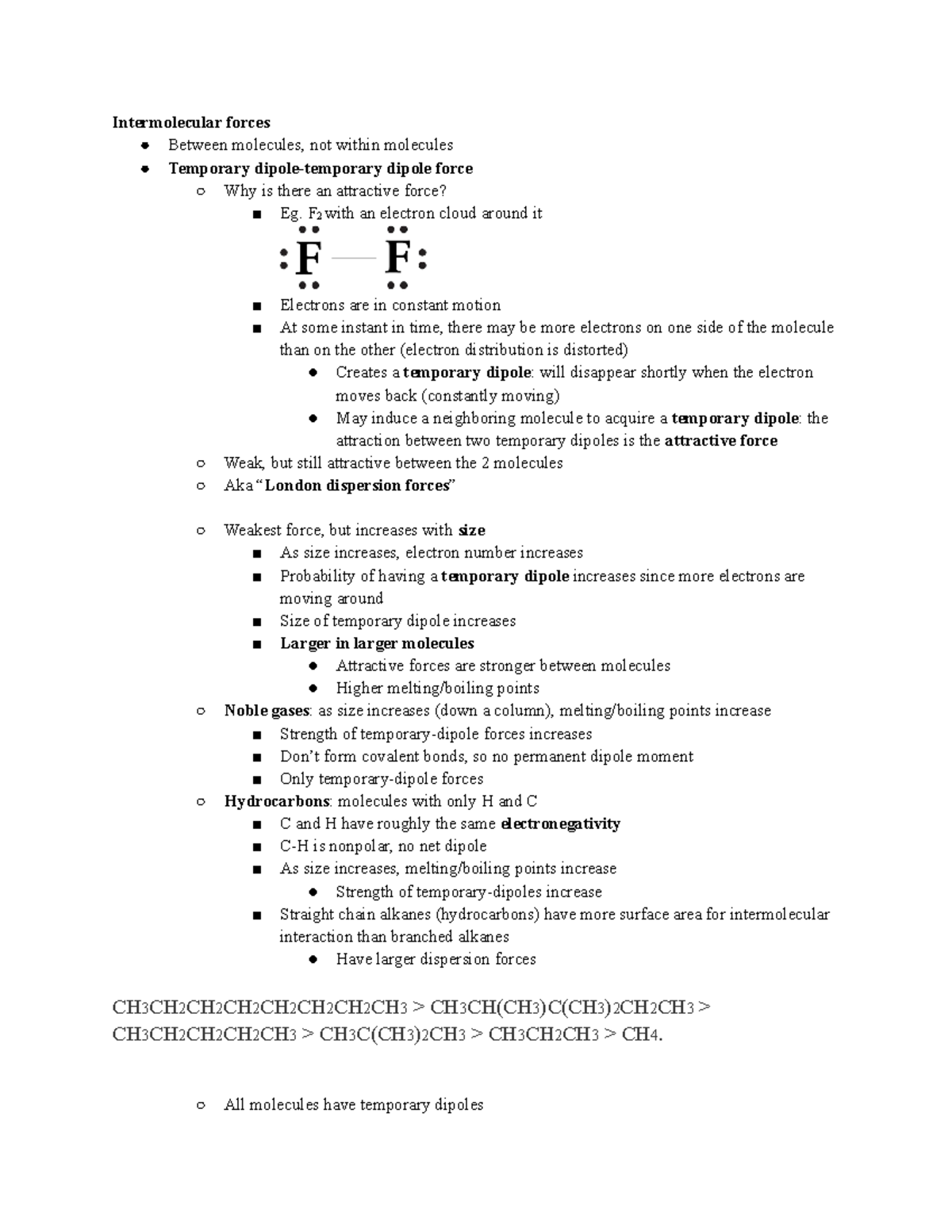 Chem Exam 3 study guide - General chemistry notes - Intermolecular ...