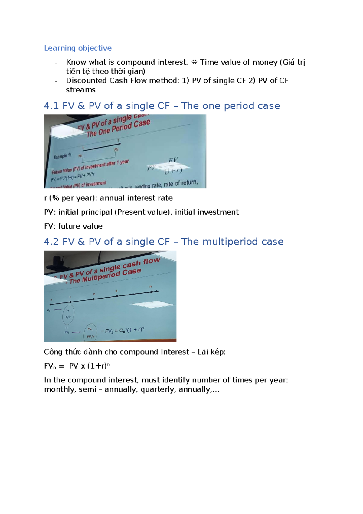 Chapter 4 Notes: Understanding Compound Interest & Cash Flow (FIN 101 ...
