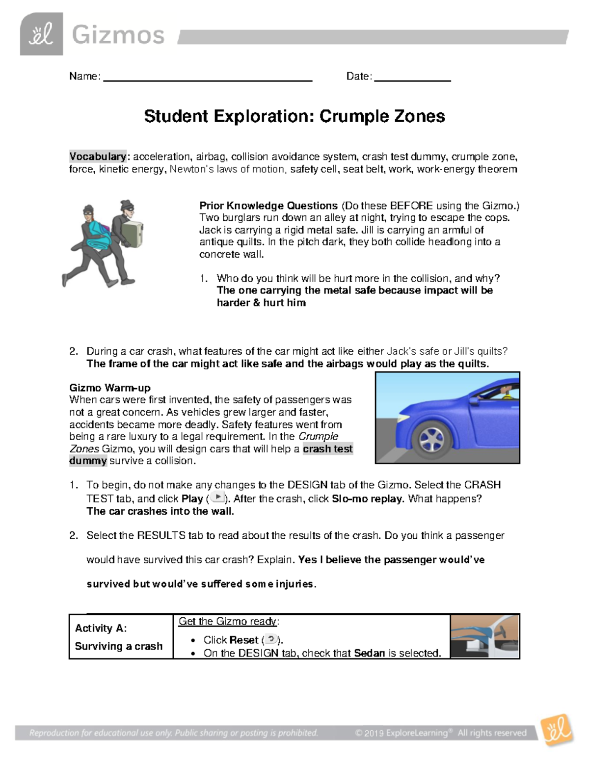 Student Exploration: Understanding Crumple Zones in Vehicle Safety ...