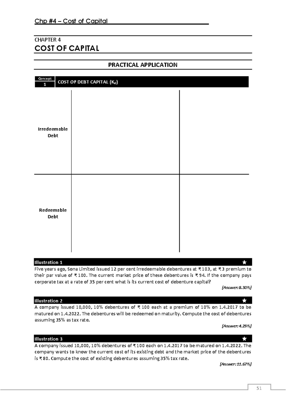 FM :-Cost of Capital - Chp #4 – Cost of Capital. CHAPTER 4 COST OF CAPITAL PRACTICAL APPLICATION ...