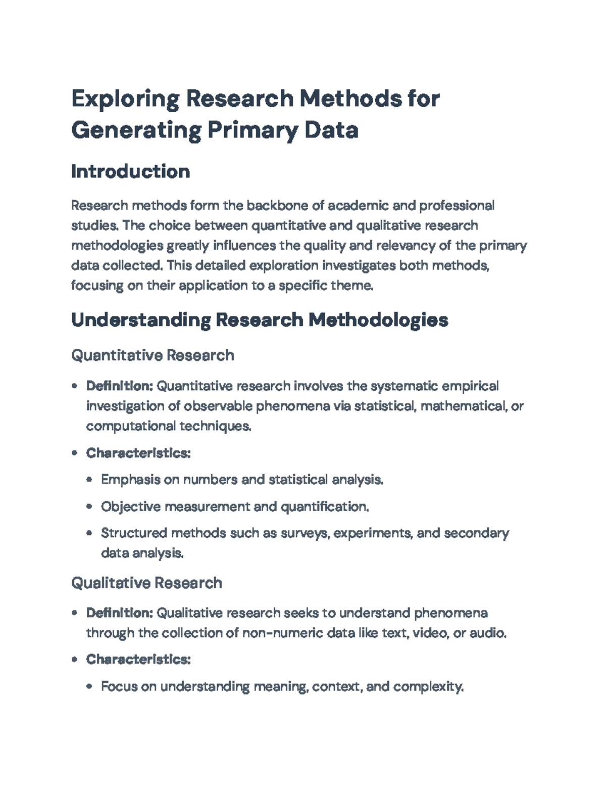 Understanding Research Methods: Generating Primary Data Analysis【4:0 ...