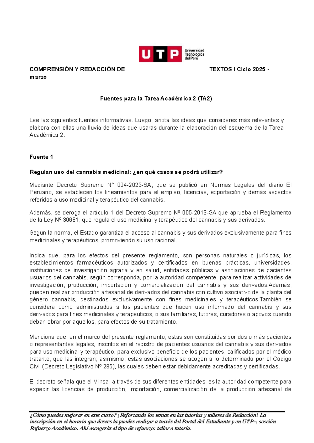 Fuentes para la Tarea Académica 2 (TA2): Cannabis Medicinal en Perú ...