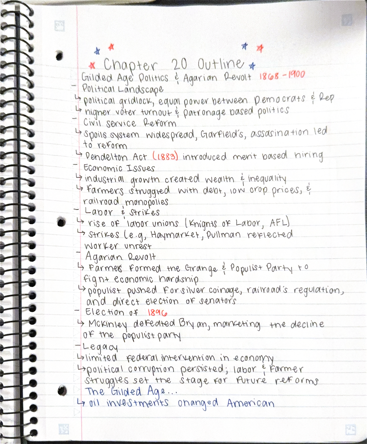 Chapter 20 Outline Apush - the Chapter 20 Outline Gilded Age Politics ...
