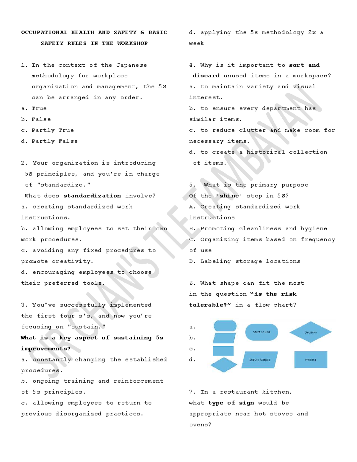 OHS 101: Basic Safety Rules in the Workshop - Studocu