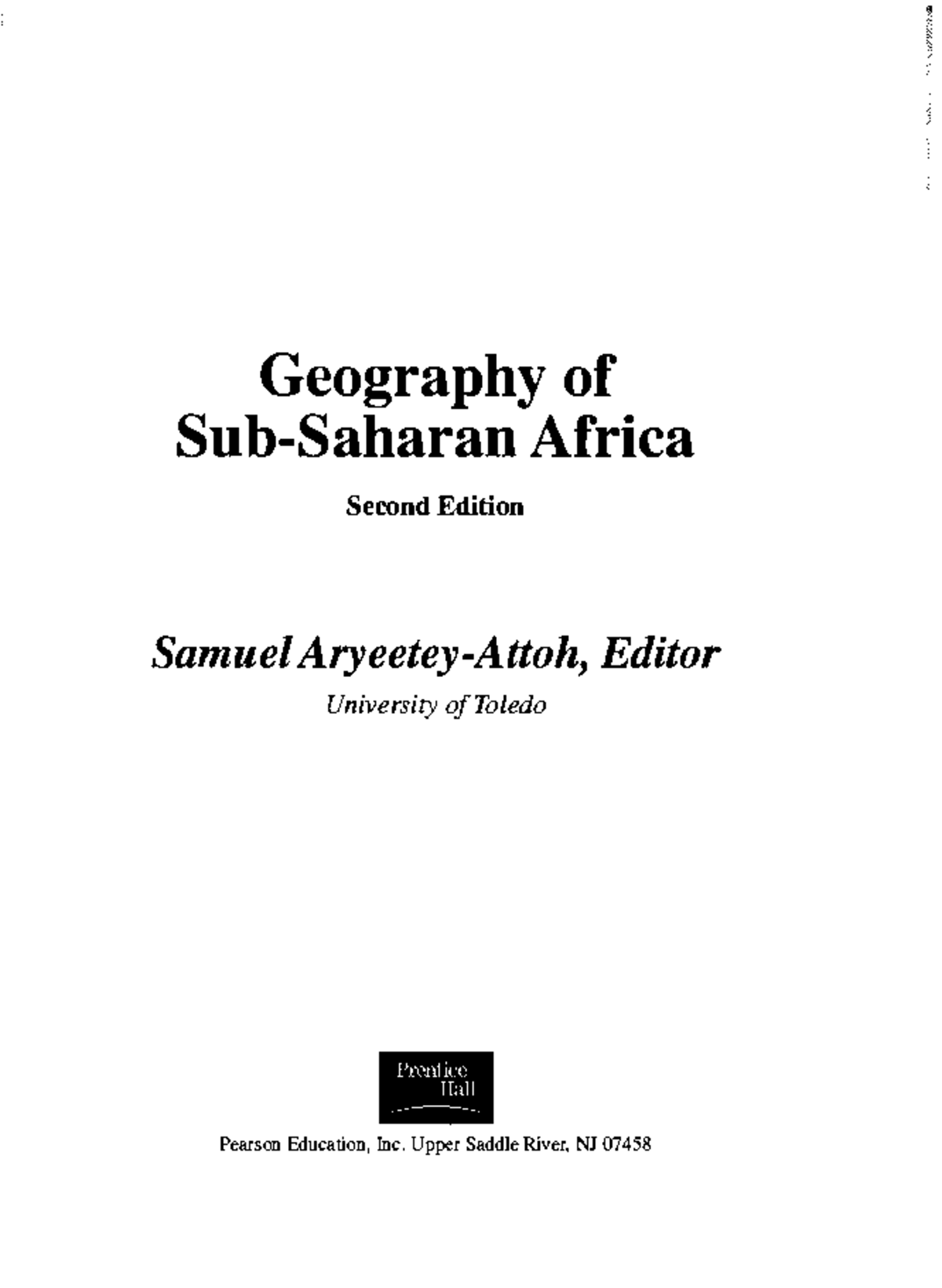 Geography of Sub-Saharan Africa 2 - Geography of Sub-Saharan Africa ...