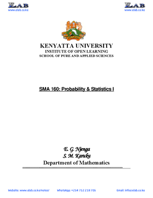 [Solved] What is a sample - Statistics & Programming - Studocu