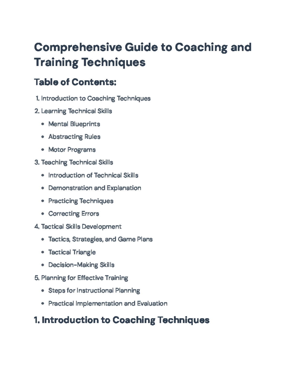 Coaching Techniques: Comprehensive Guide to Skills Development ...