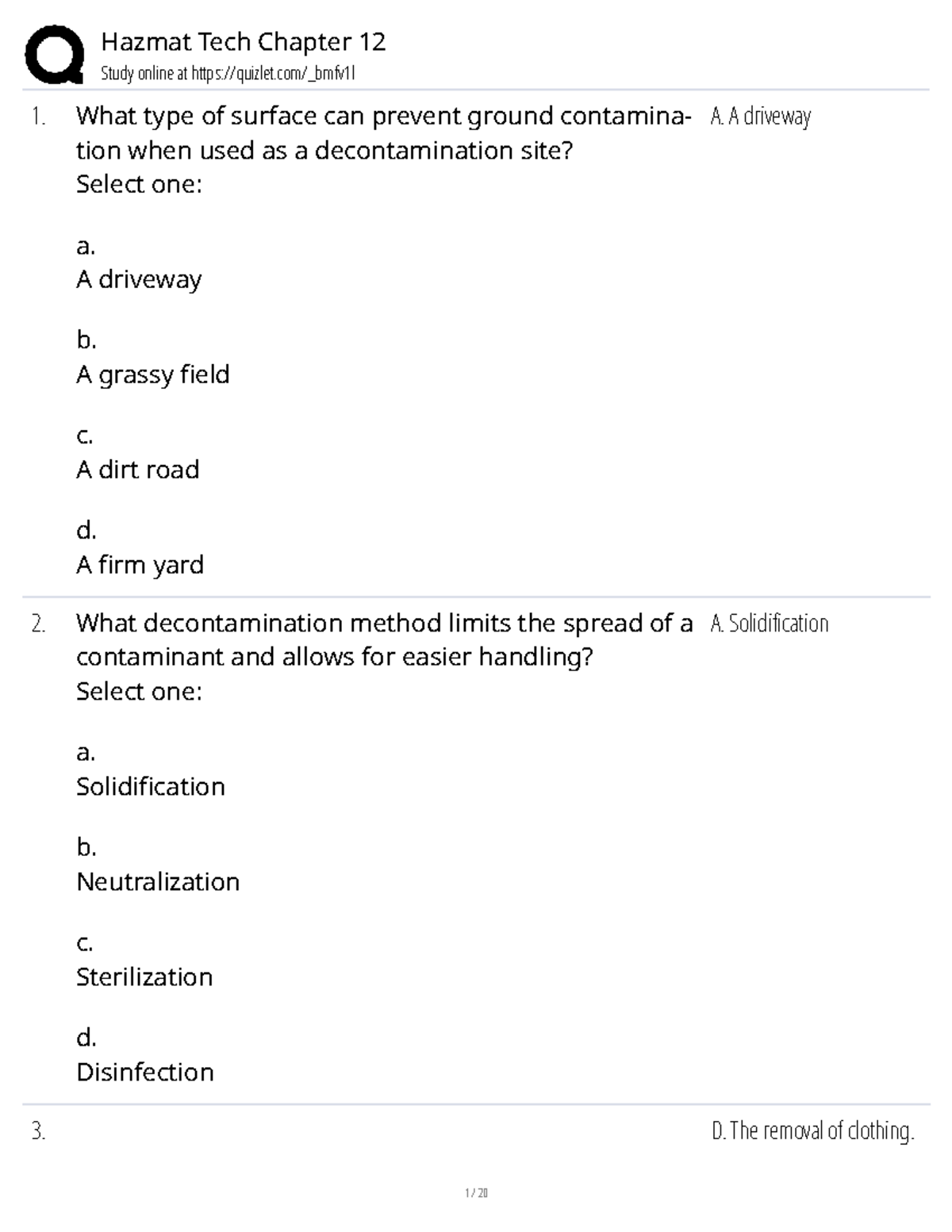 Hazmat Tech Chapter 12 Quizlet Study Guide - Studocu