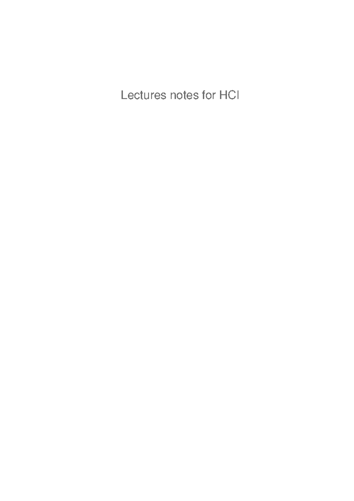 HCI 25899056 Lecture Notes: Origins, Scope, and Design Principles - Studocu
