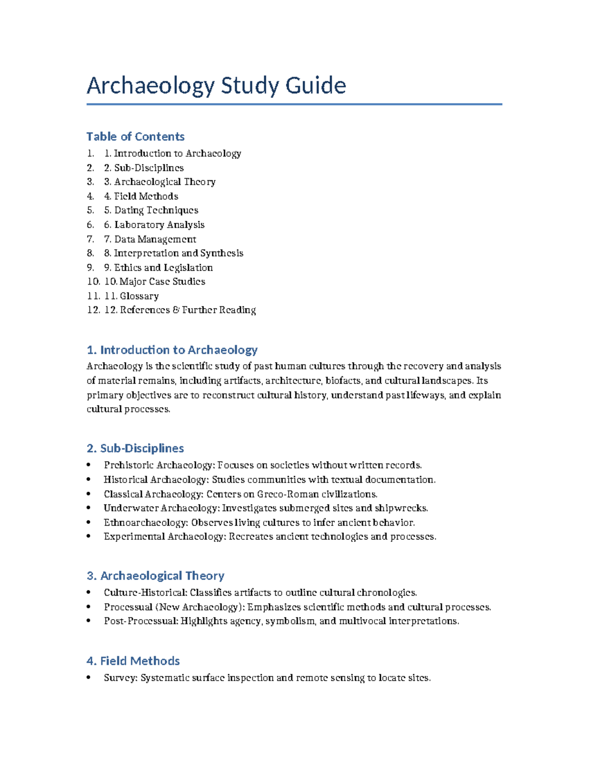 Archaeology Study Guide: Key Concepts and Methods - Studocu