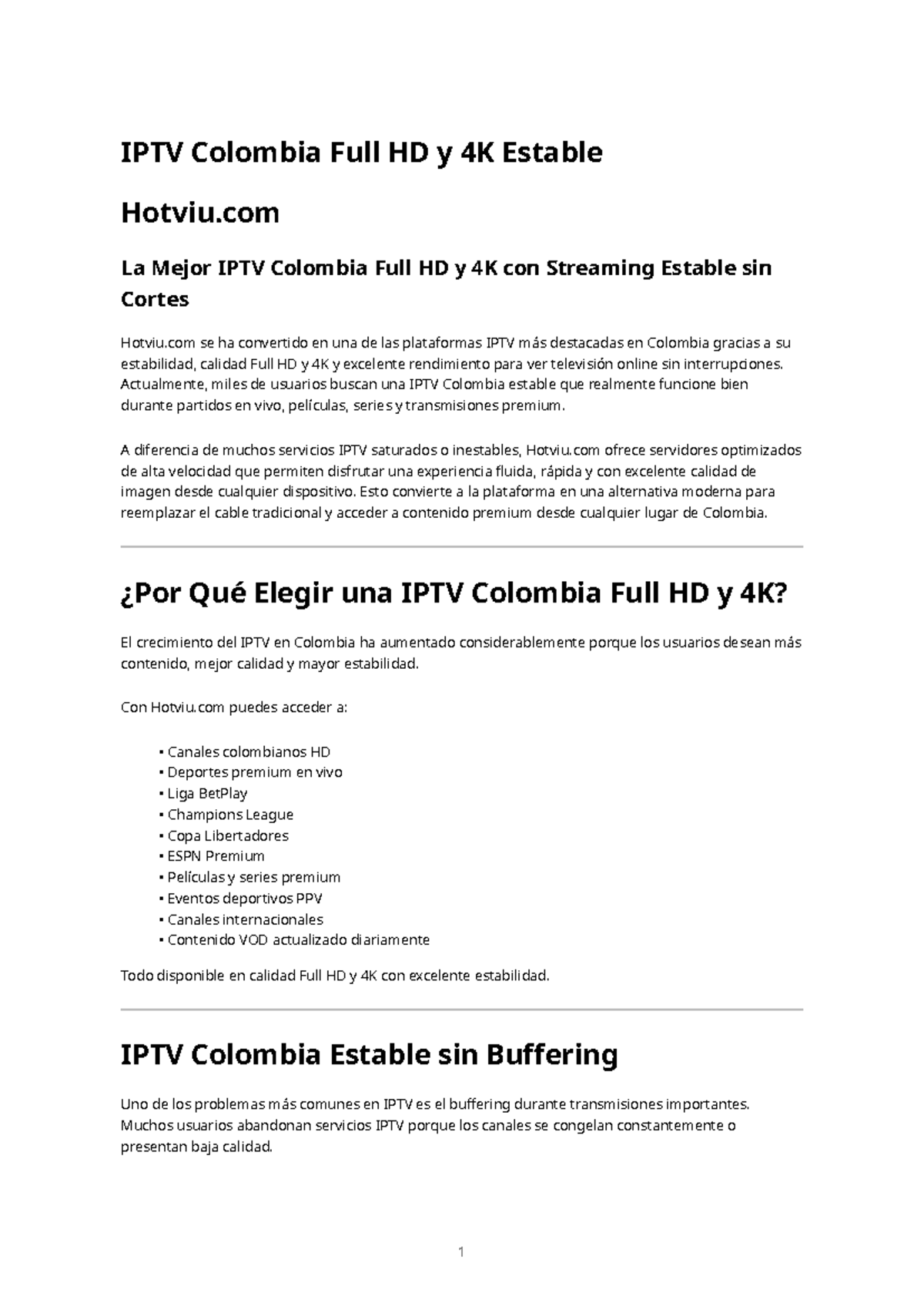 IPTV Colombia: Análisis de Hotviu.com para Streaming HD y 4K Estable ...