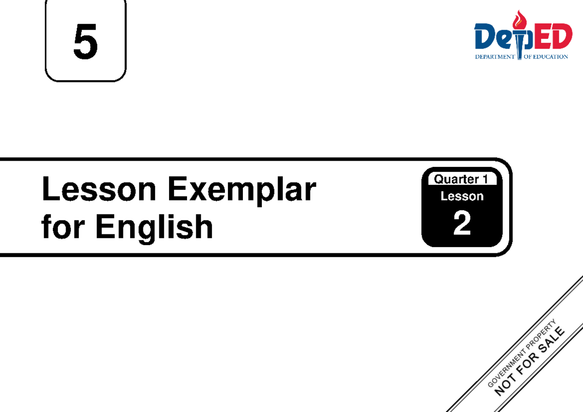 Q1 LE English 5 Lesson 2 Exemplar Activities and Teaching Notes - Studocu