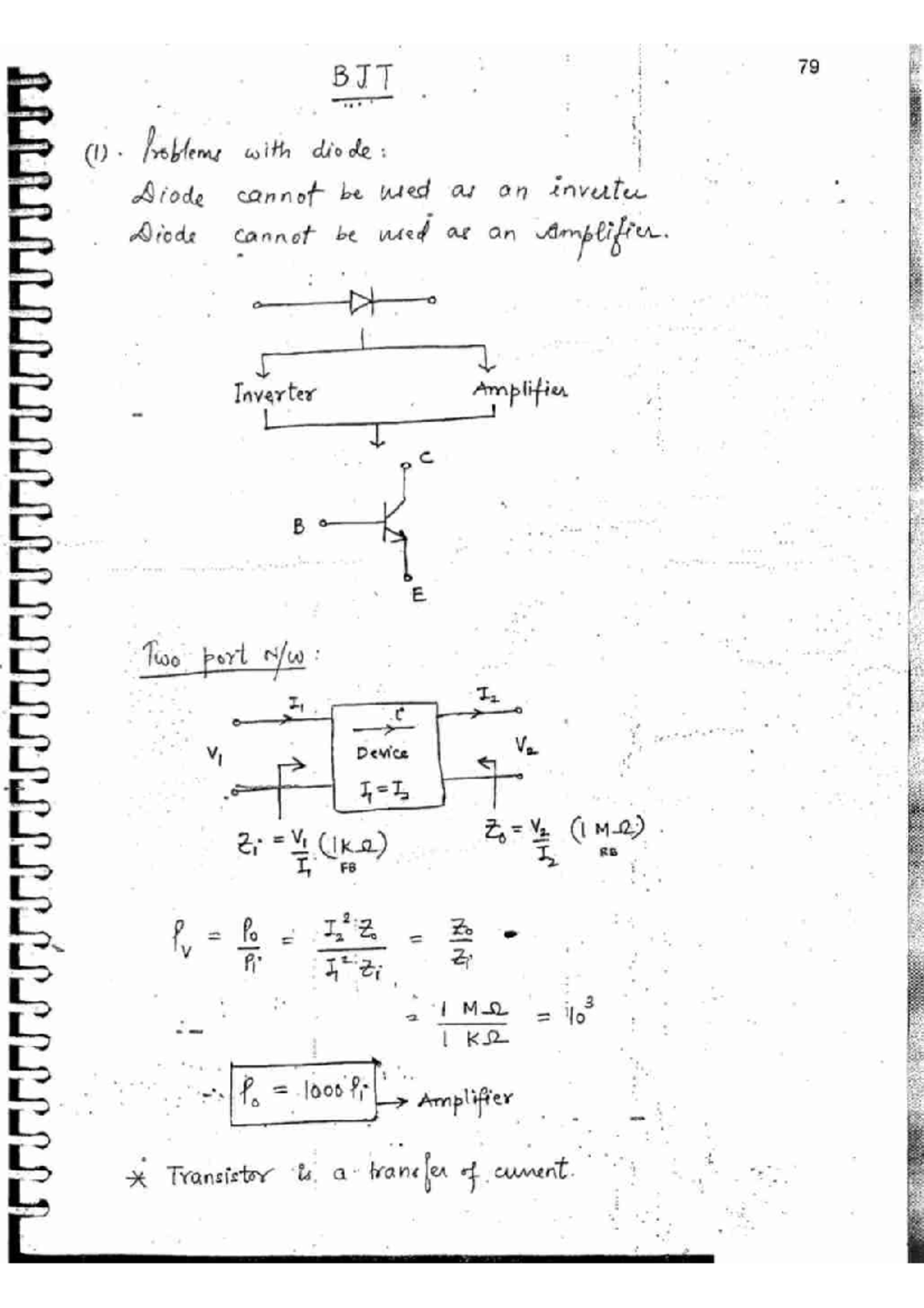 BJT 79 Final Exam Notes: Diode Limitations & BJT Principles - Studocu