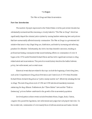 HIS 217 Module 3 Source Collection: The War on Drugs & Incarceration ...