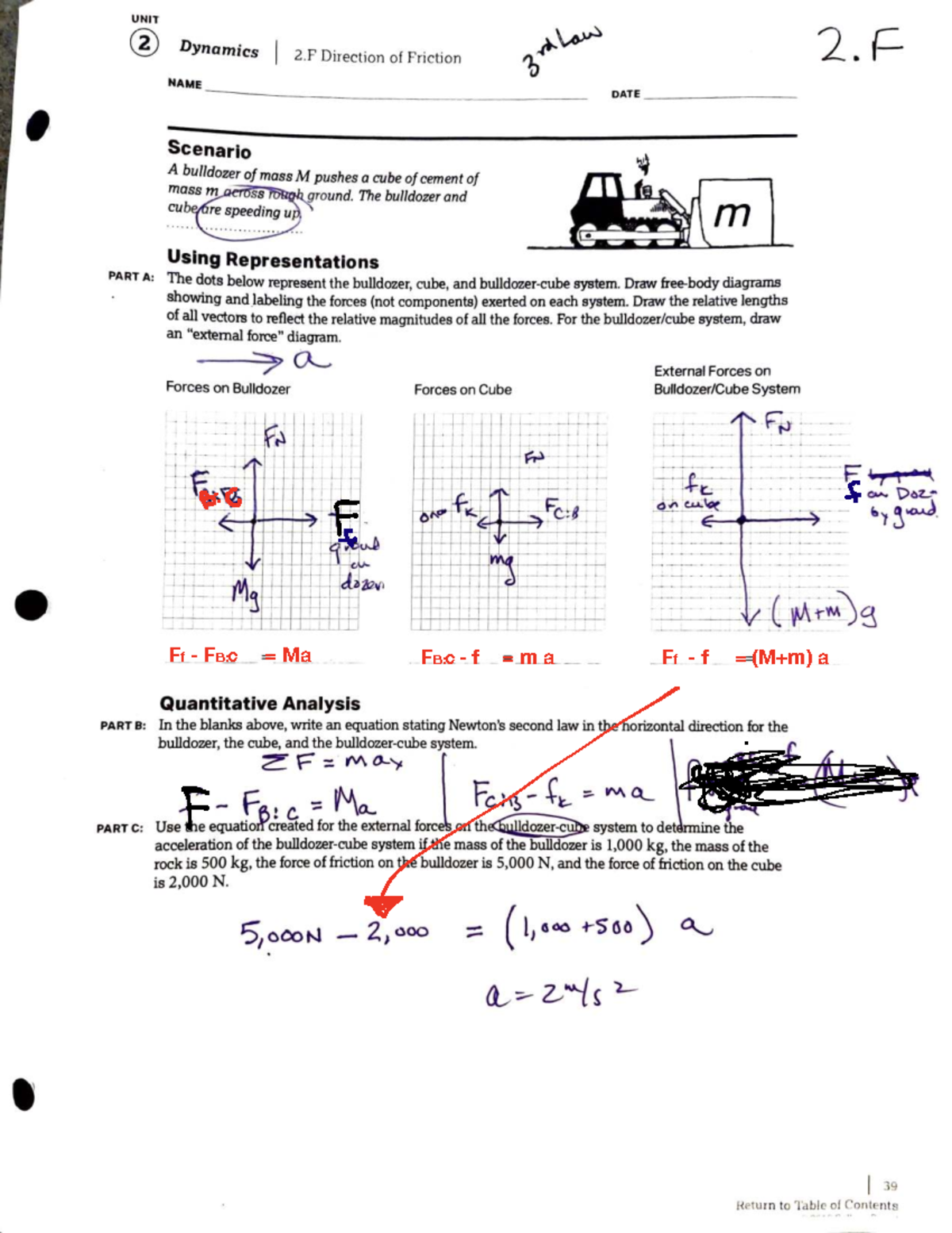 2F AP Physics 1: Dynamics & Friction Analysis Answer Key - Studocu