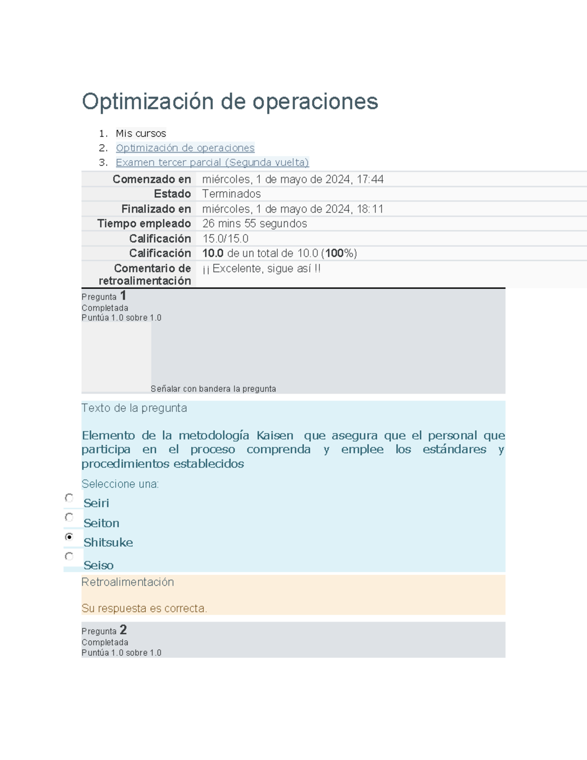 Optimización de Operaciones - Examen de Tercer Parcial (2024) - Studocu