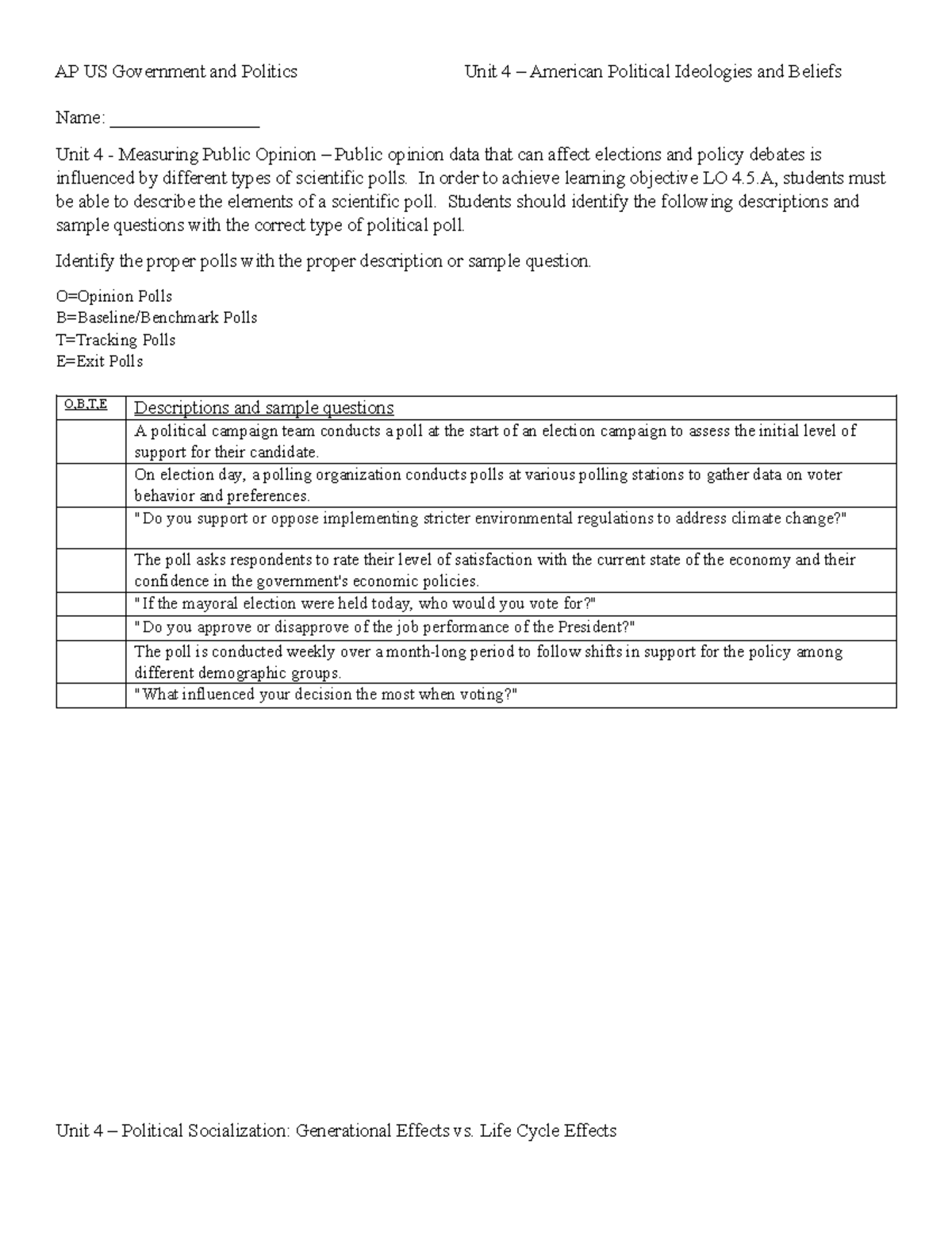 Copy of Taylor Skipper - Unit 4 Worksheets Packet - 15426372 - AP US ...