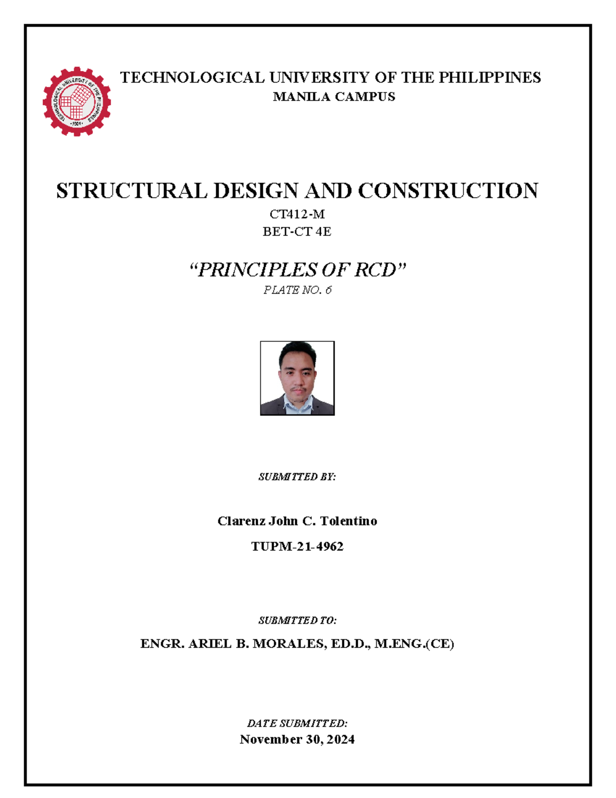CT412-M Structural Design: Iconic RCD Structures & Sample Problems ...
