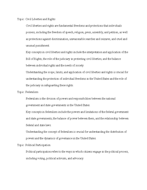 Comprehensive Overview of U.S. Government Structure and Functions (POL ...