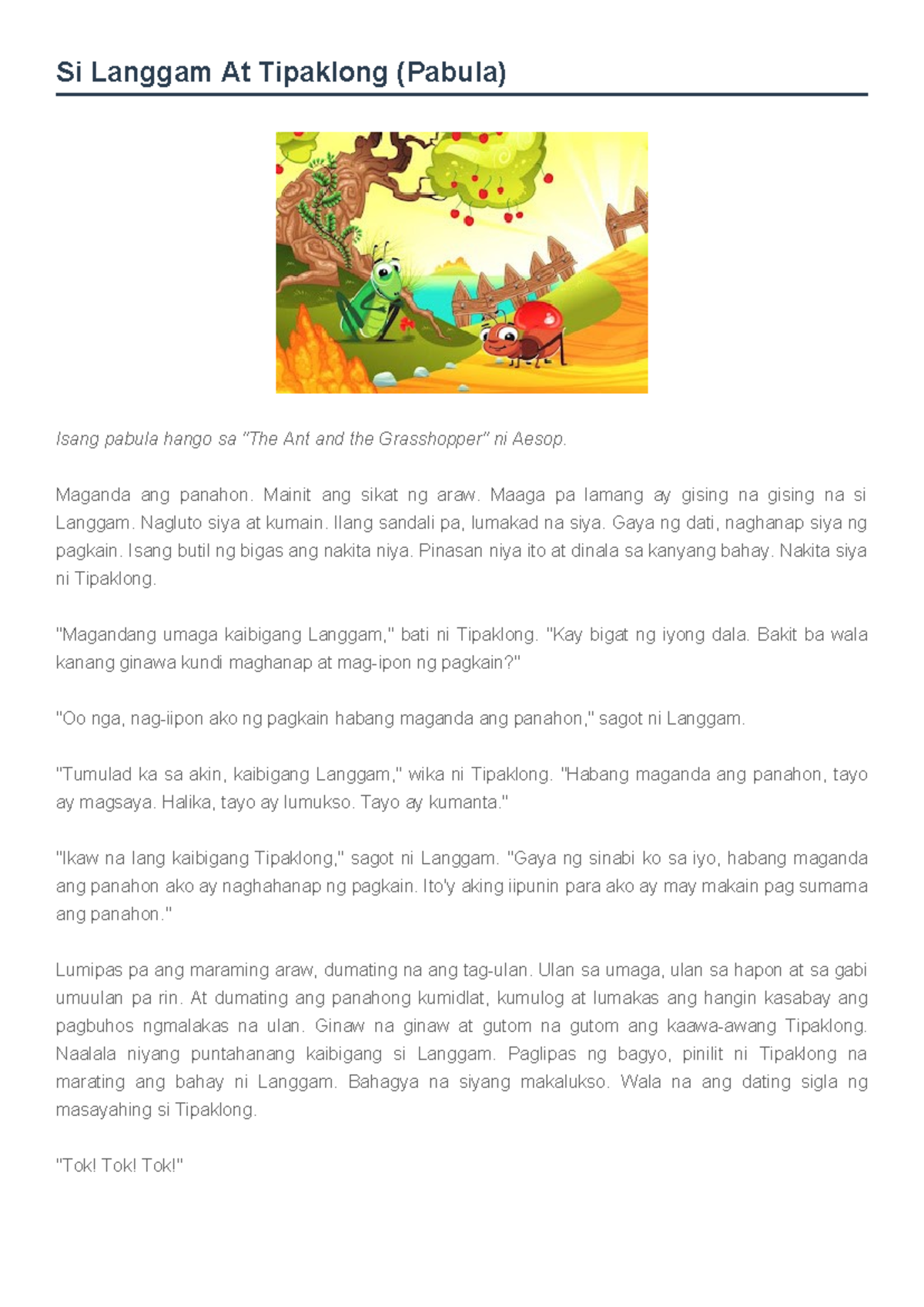 Maikling Kwento Kwentong Pabula Maikling Kwentong Pabula: 30+ Mga