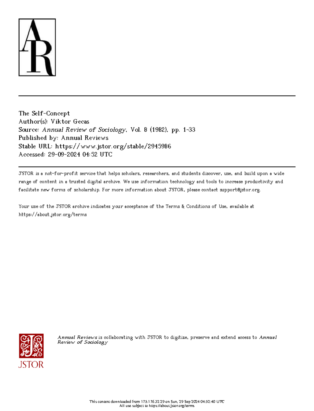 Gecas-Self Concept-1982 - The Self-Concept Author(s): Viktor Gecas ...