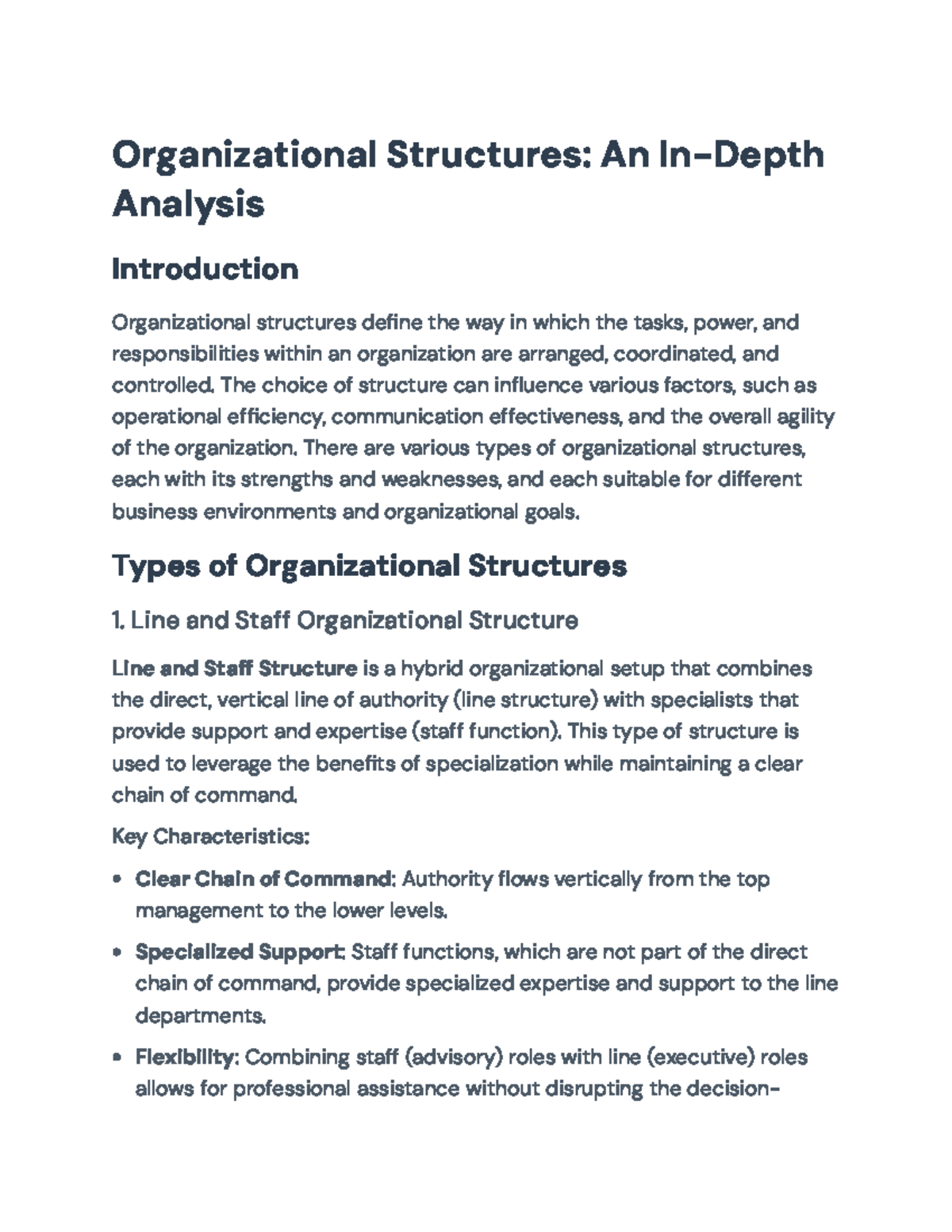 Organizational Structures: Types, Advantages, and Challenges Analysis ...