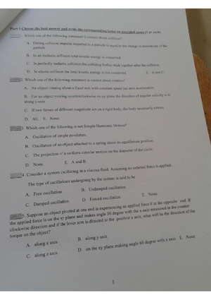 Physics freshman course - Phy101 - AAU - Studocu