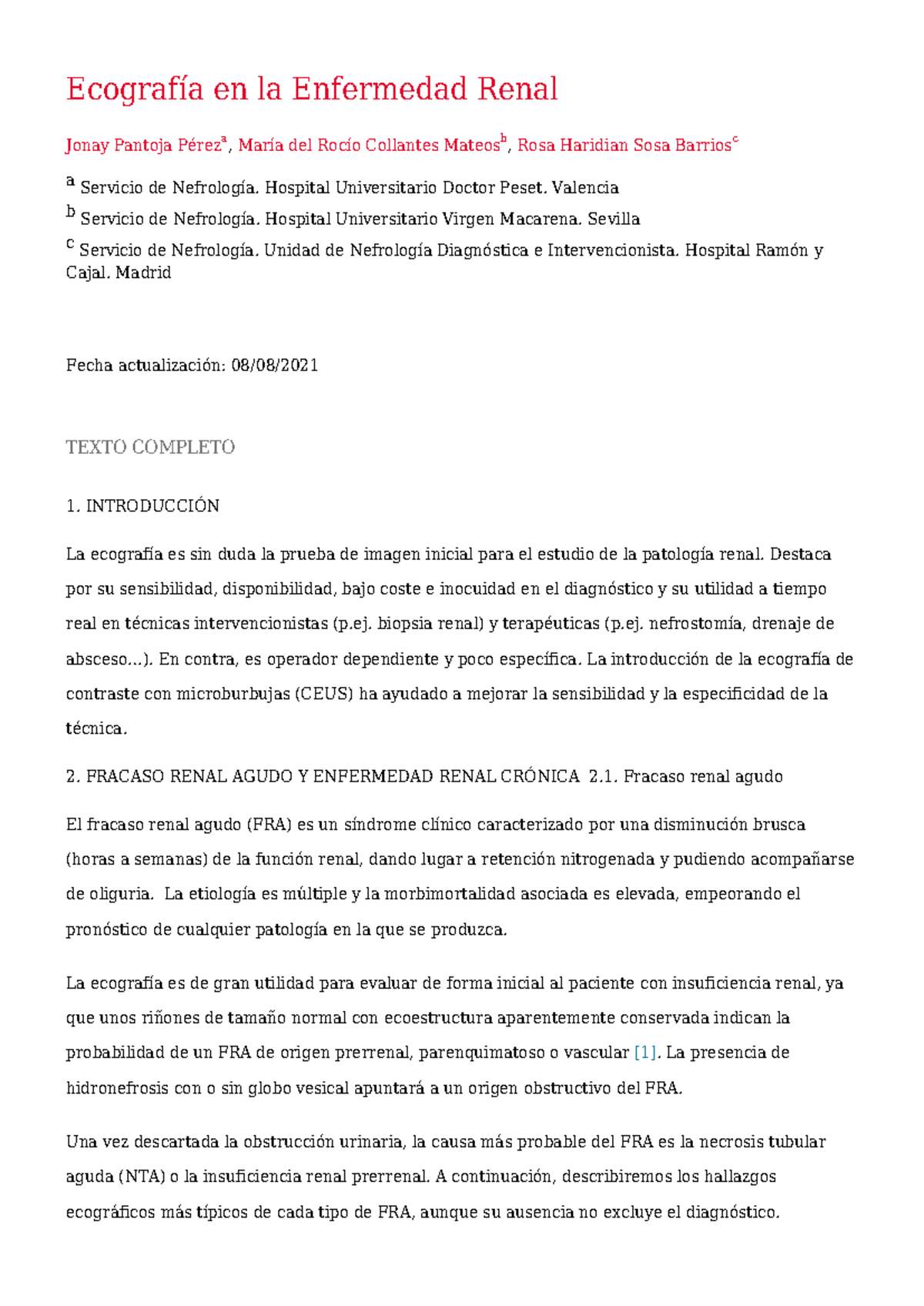 Ecografía en Enfermedades Renales: Diagnóstico y Tratamiento (NEF-101 ...