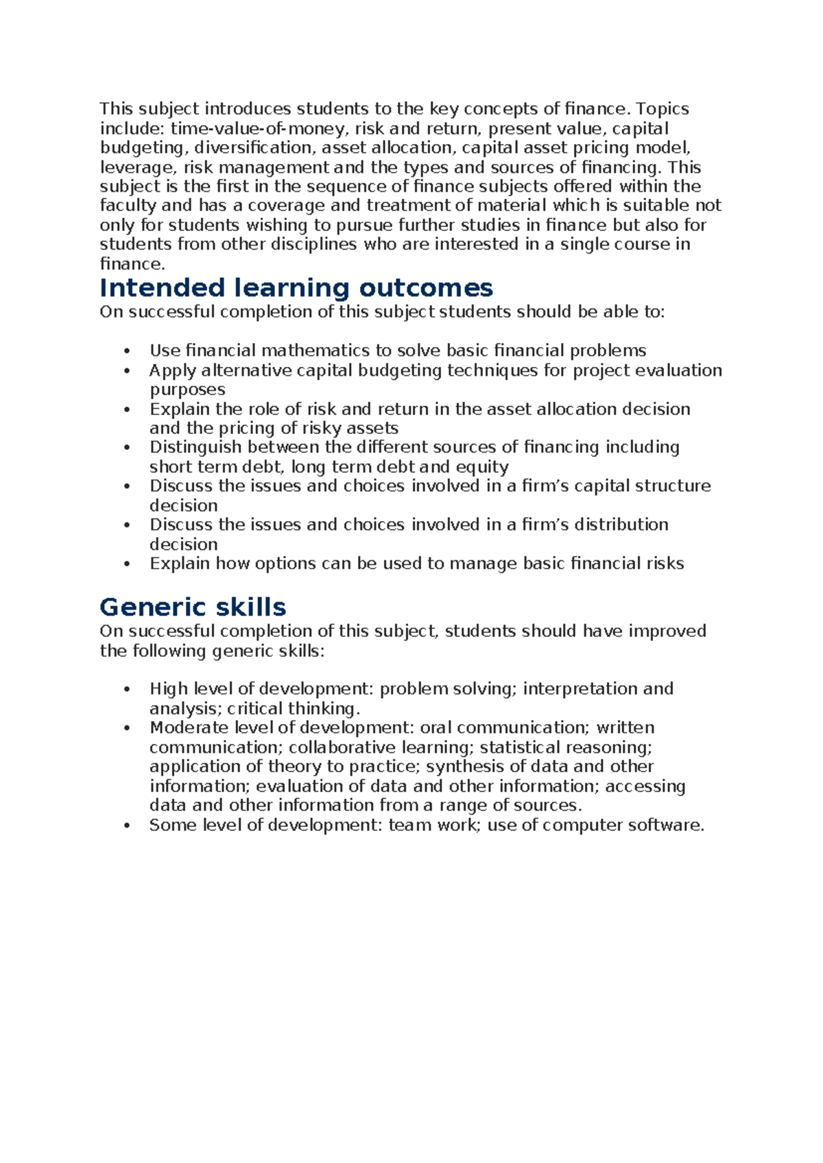 Key Concepts of Finance (FIN101): Introduction to Financial Principles ...