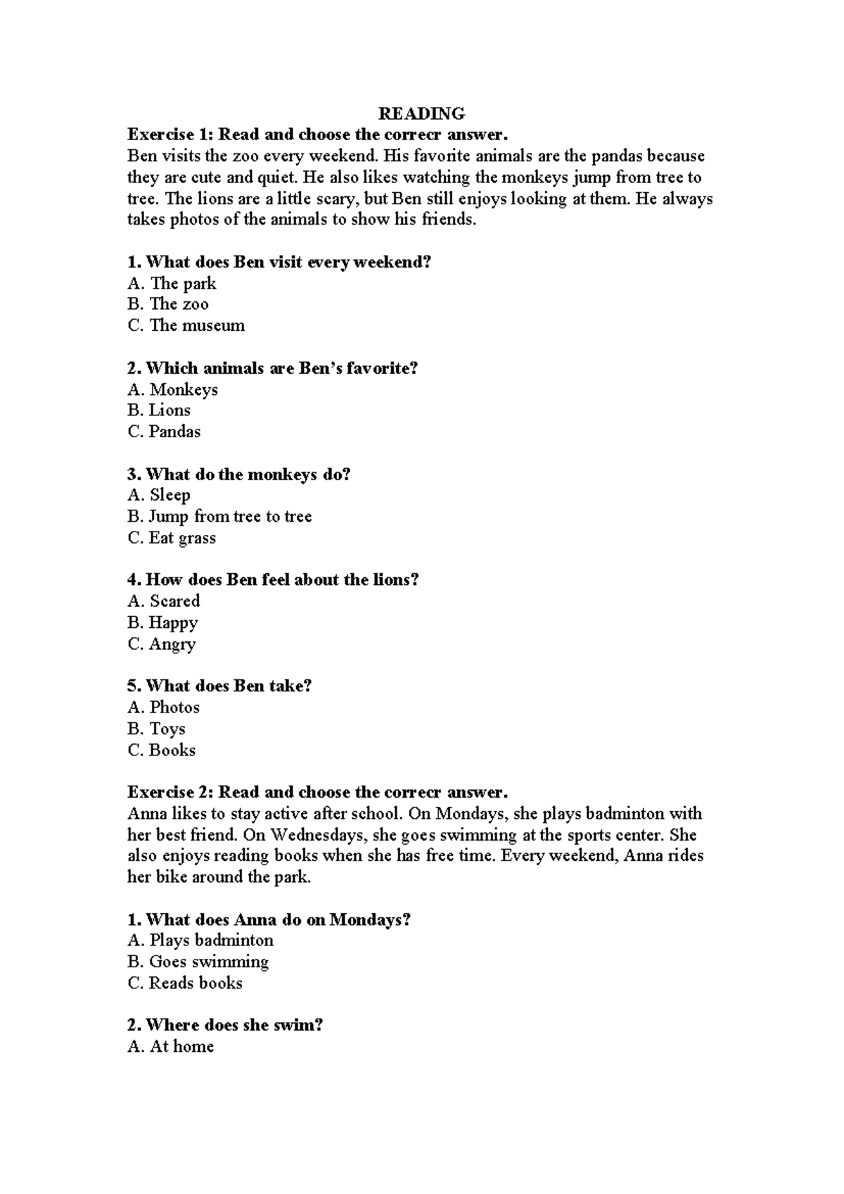 Reading Exercise 1-4: Comprehension Questions and Answers - Studocu