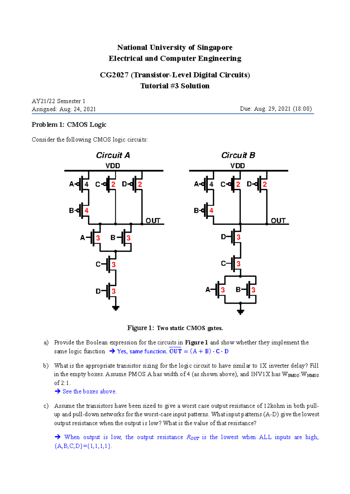 CG2027 Tutorial #3 Solutions: CMOS Logic and Pass Transistor Logic ...