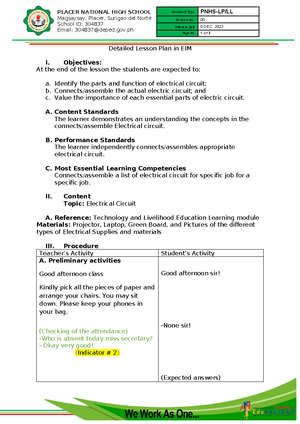 CBLM - Electrical Installation and Maintenance NC II Competencies - Studocu