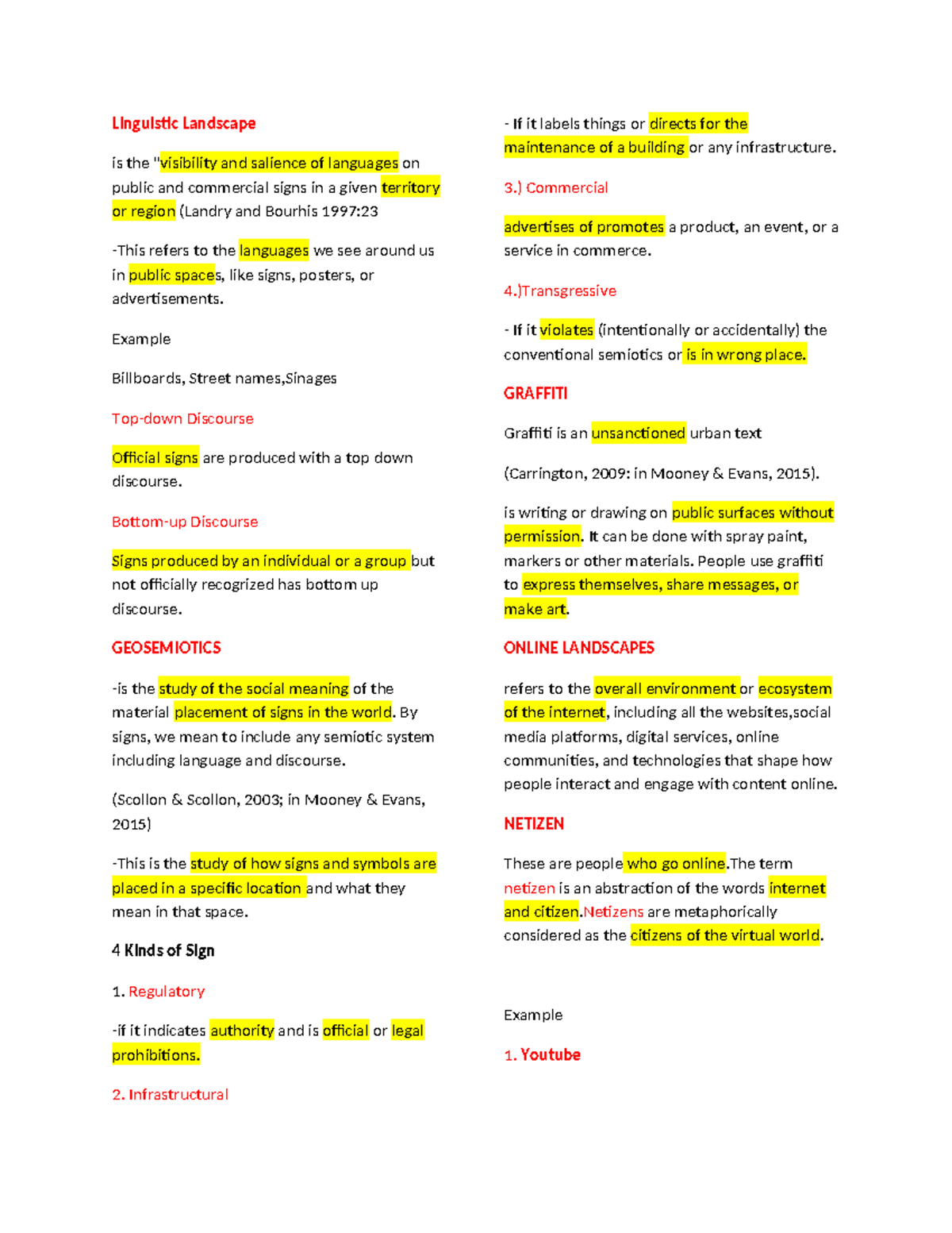 Linguistic Landscape Analysis: Signs, Graffiti, and Netizens (ENG 101 ...