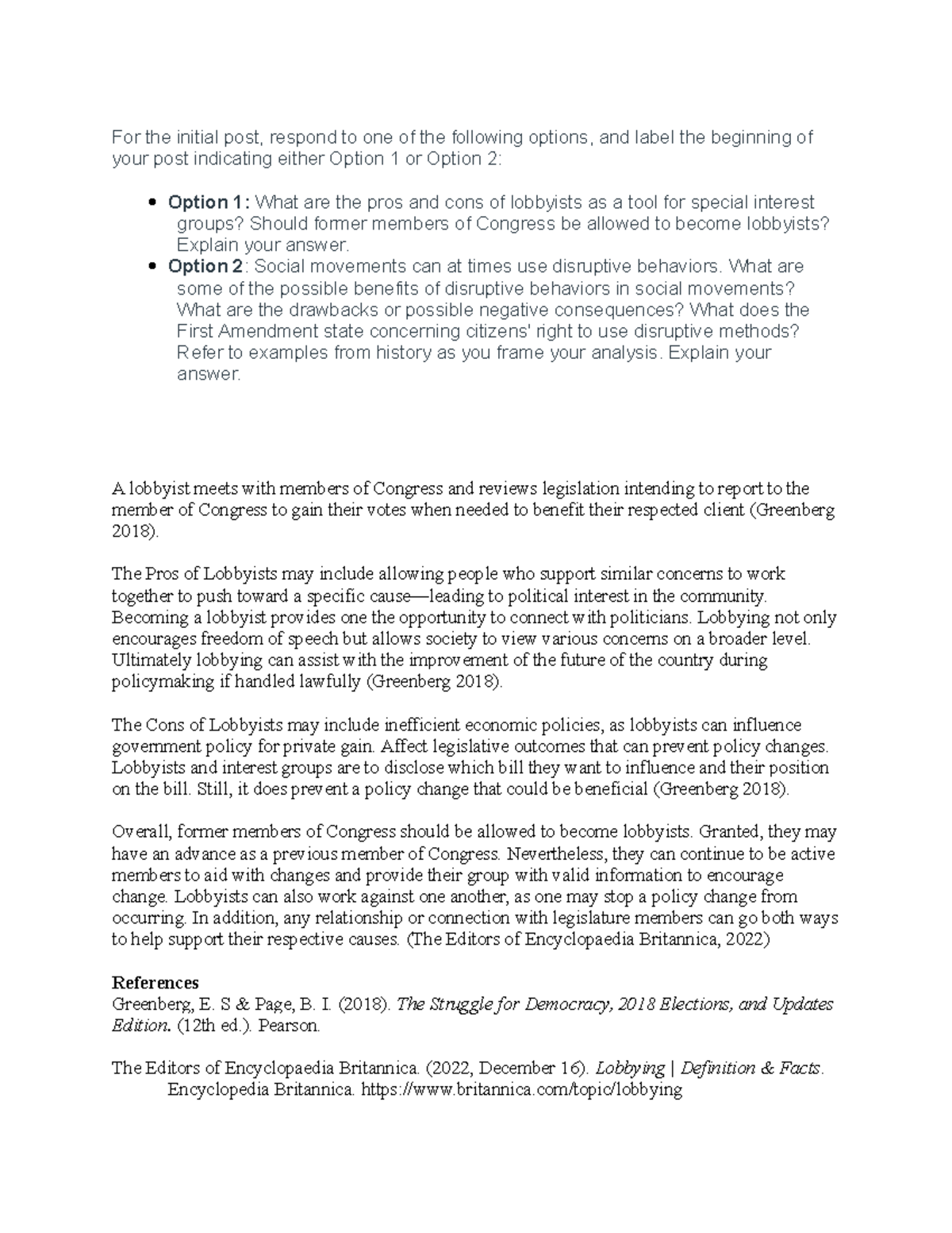 POL 303- Week 3-Pros and Cons of Interest Groups, Lobbyists, and ...