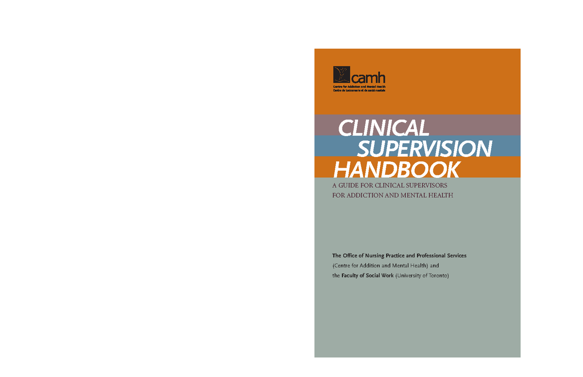 Clinical Supervision Handbook - Faculty of Social Work - U of T ...