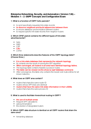 CCNA 3 v7.0 Curriculum: Module 1 – Single-Area OSPFv2 Concepts - CCNA 3 v7 Curriculum CCNA 3 v7 ...
