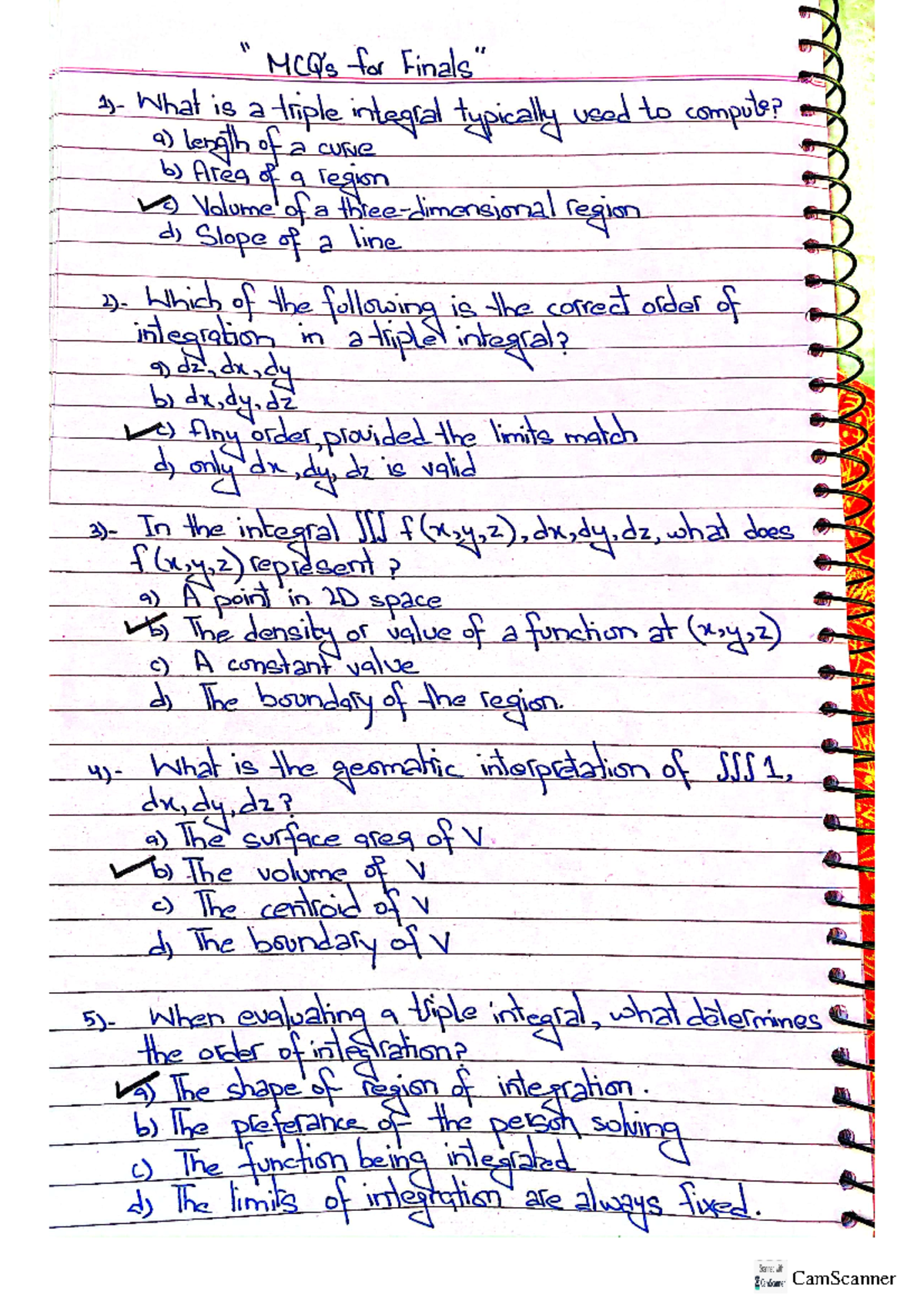 MC MCQ'S - multiveriable calculas mcqs notes solved - for What is a ...